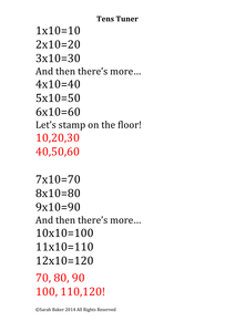 Times Tables Song - Tens Tuner by sarahbaker73 - UK Teaching Resources ...