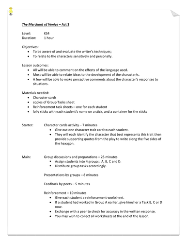 The Merchant of Venice - Act 3 | Teaching Resources