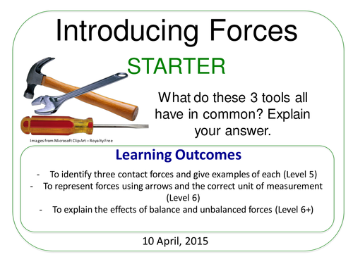 Year 7: Introducing Forces (Forces & Motion 7.3) | Teaching Resources
