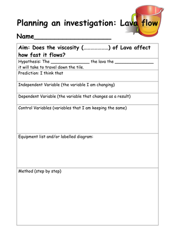 Scientific Skills Lava Flow Investigation for use with unit 8H ...