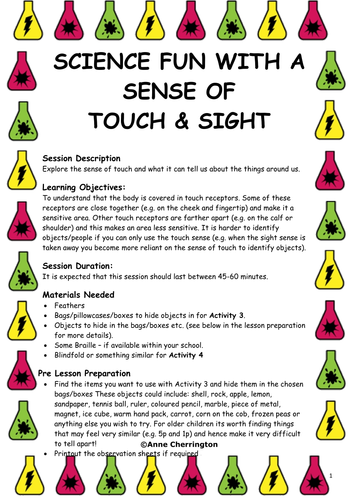 KS1 & KS2 - Science Lesson Plans(x3) - Senses Hearing, Sight, Touch ...