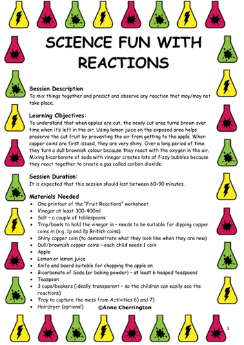 KS1 & KS2 - Science Lesson Plan (x3) - Reactions, Static Electricity ...