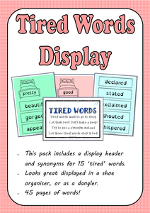 'Tired Words' Synonym Display by mrs-bee - UK Teaching Resources - TES
