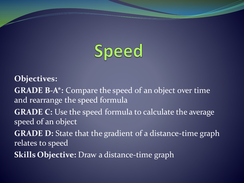 GCSE Speed and Drawing Distance-Time Graphs | Teaching Resources