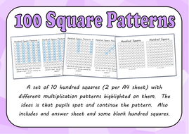 100 Square Pattern Spotting Activity | Teaching Resources