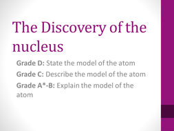 GCSE The Discovery of the Nucleus | Teaching Resources
