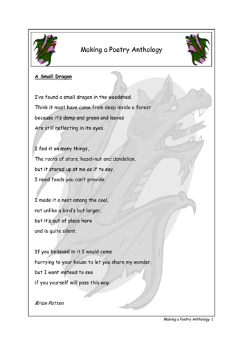 Making a Poetry Anthology (Years 7 and 8) | Teaching Resources
