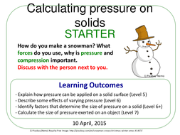 Year 7: Calculating Pressure on Solids (Forces & Motion 7.3) | Teaching ...