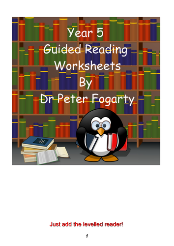 Year 5 Guided Reading Worksheets - Can be used with any reading scheme ...