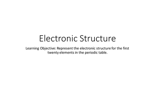 Chemistry: Atomic structure and electron arrangement | Teaching Resources