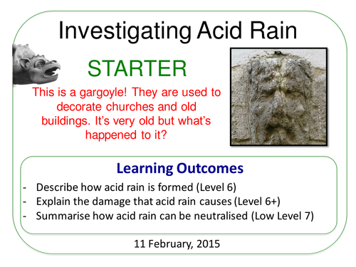 Year 7: Acid Rain (Understanding Chemical Changes 7.4) | Teaching Resources