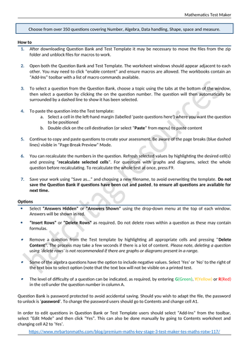 Mathematics Test Maker | Teaching Resources
