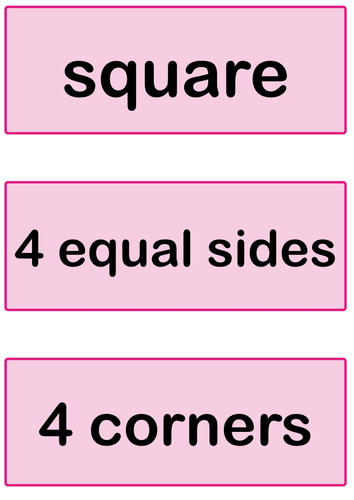 2D shapes cards and matching game | Teaching Resources