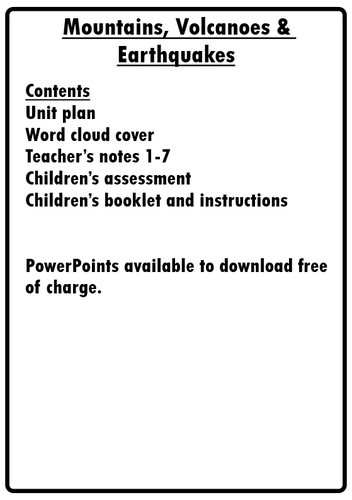 Year 3 Geography; Mountains, Volcanoes and Earthquakes unit | Teaching ...
