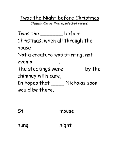 Twas the Night before Christmas - Comprehension | Teaching Resources