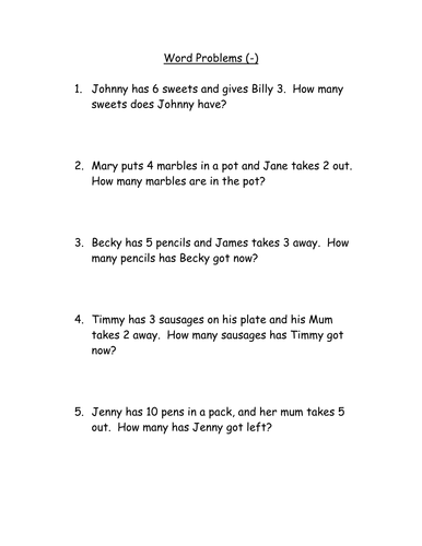 Word Problems | Teaching Resources