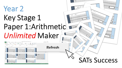 NEW Year 2 Unlimited Mathematics SATs Arithmetic Paper Maker | Teaching ...