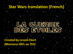 Star Wars translation - French | Teaching Resources