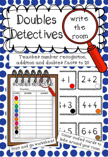 Doubles Detective - a write the room activity | Teaching Resources