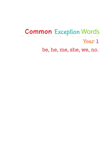 Year 1 Spelling - Common Exception Words: Worksheets and Activities ...