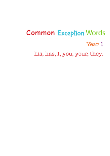Year 1 Spelling - Common Exception Words: Worksheets and Activities ...