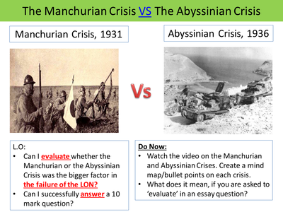Abyssinian and Manchurian Crisis: 10 Mark Prep (AQA Spec B) by rmbell33 ...