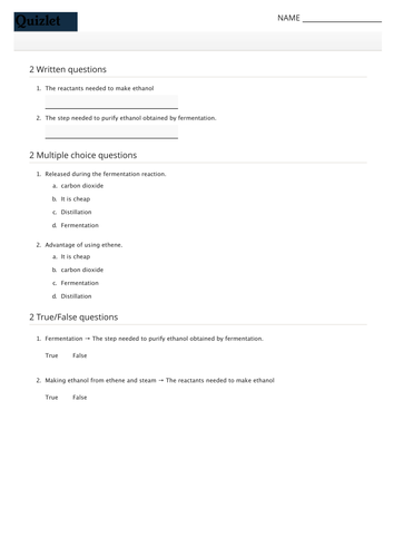 AQA C1 Starter/Plenary Quizzes Every Topic | Teaching Resources