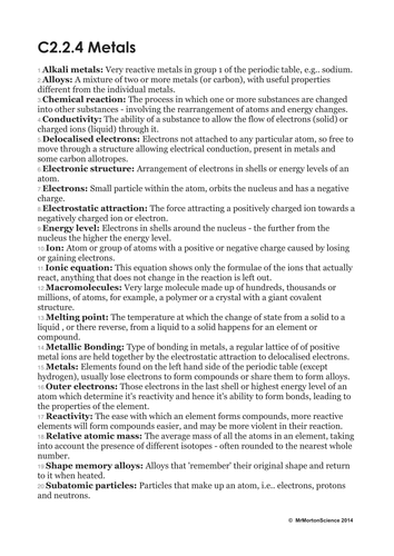 AQA C2.2 How structure influences the properties and uses of substances ...