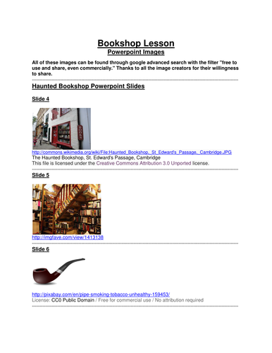 Bookshop Lesson | Teaching Resources