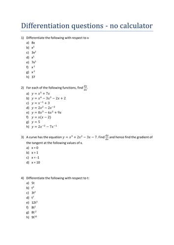Introduction to Differentiation by clareturnertutor - Teaching ...