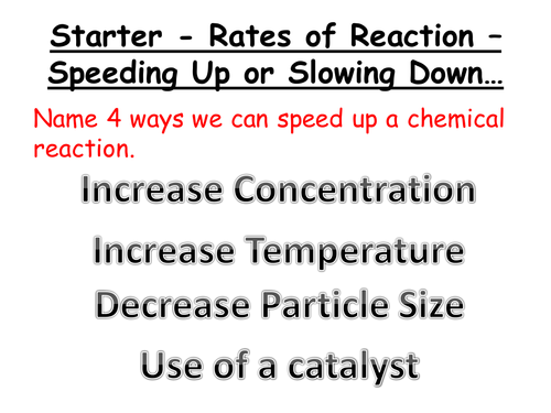 Chemistry - Measuring Reaction Rates | Teaching Resources