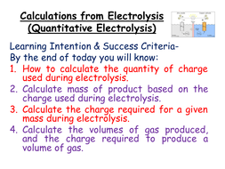 Chemistry - Quantitative Electrolysis | Teaching Resources