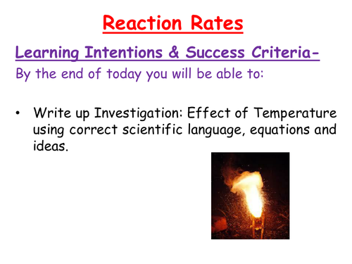 Chemistry - Advanced Reaction Rates & Collision Theory | Teaching Resources