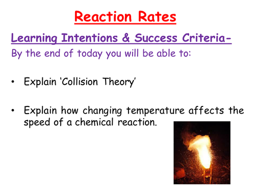 Chemistry - Advanced Reaction Rates & Collision Theory | Teaching Resources