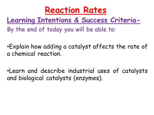 Chemistry - Advanced Reaction Rates & Collision Theory | Teaching Resources
