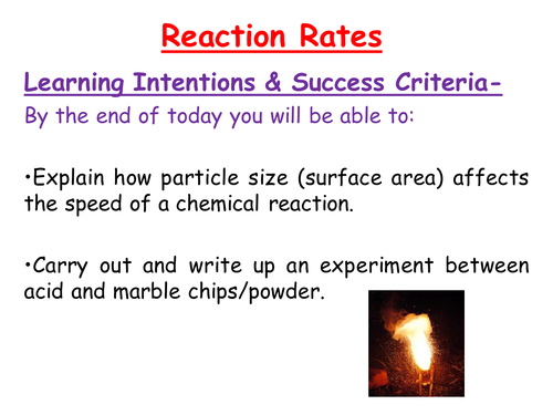 Chemistry - Advanced Reaction Rates & Collision Theory | Teaching Resources