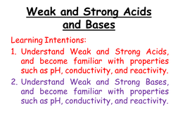 Chemistry - Weak Acids and Bases | Teaching Resources