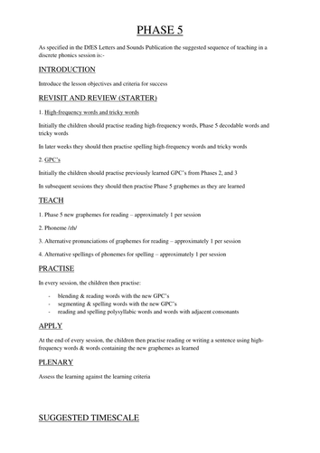 PHASE 5 LETTERS AND SOUNDS | Teaching Resources