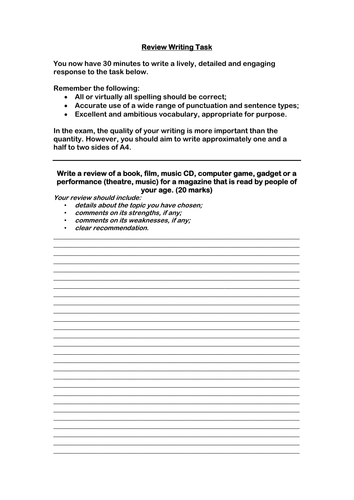 Review Writing: Exam Preparation | Teaching Resources