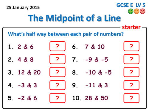 Midpoint of a Line Segment | Teaching Resources