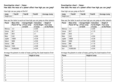 Jumping in Space: How Much Do You Mass? | Teaching Resources