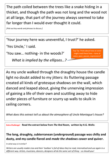 'Uncle Montague's Tales of Terror' pre-read discussion & extracts ...