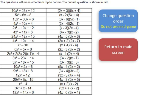Factorising bingo | Teaching Resources