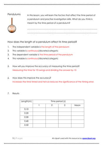 Pendulums | Teaching Resources
