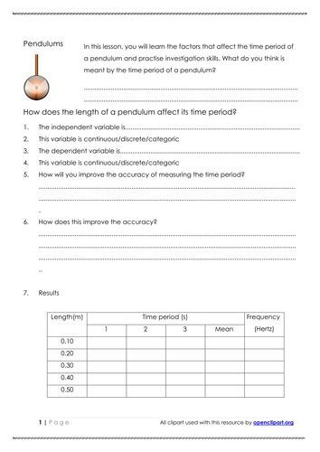 Pendulums | Teaching Resources