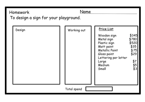 Complete Lesson - 5th Grade - Using Money $ - Design a playground ...