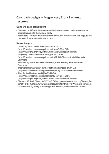 Card-back patterns | Teaching Resources
