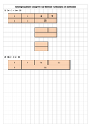 Solving Linear Equations using the Bar Method | Teaching Resources