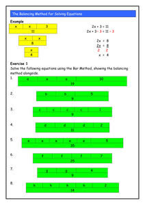 Solving Linear Equations using the Bar Method by ianmckenzie - UK ...