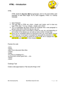 HTML Helpsheets | Teaching Resources